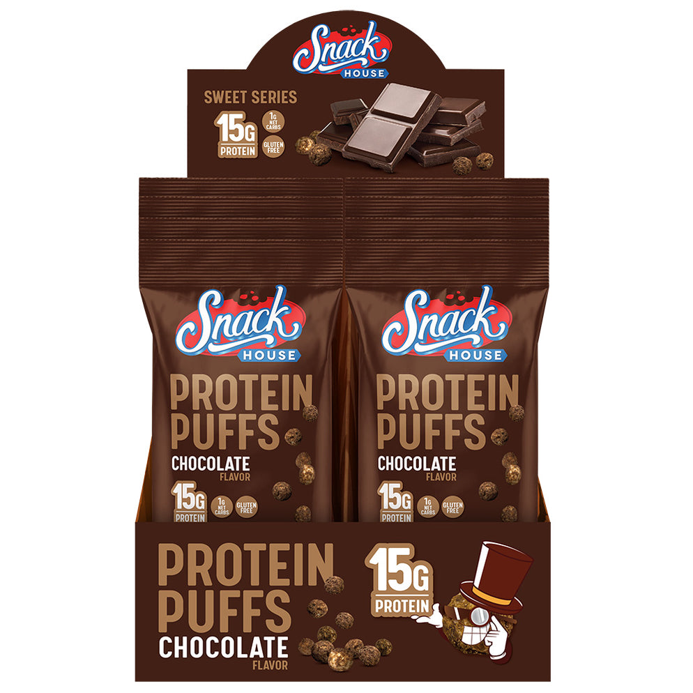 Chocolate Protein Puffs - Single Serving - 8-Pack Box — Snack House Foods®