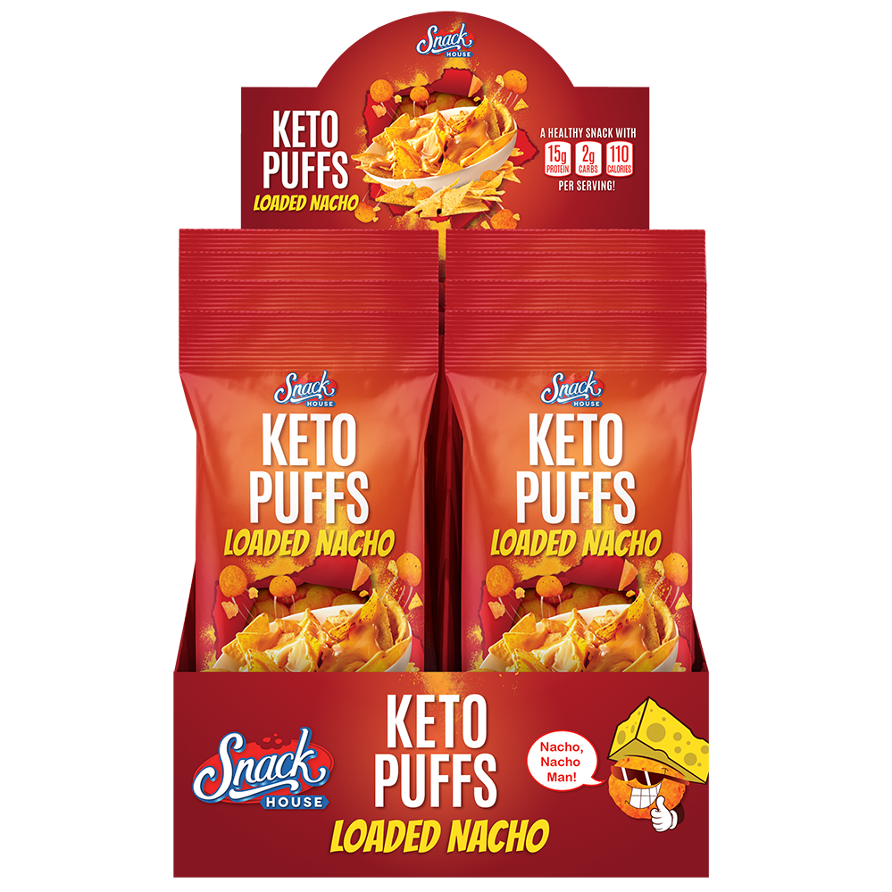 Loaded Nacho Protein Puffs Single Serving - 8-Pack Box — Snack House Foods®
